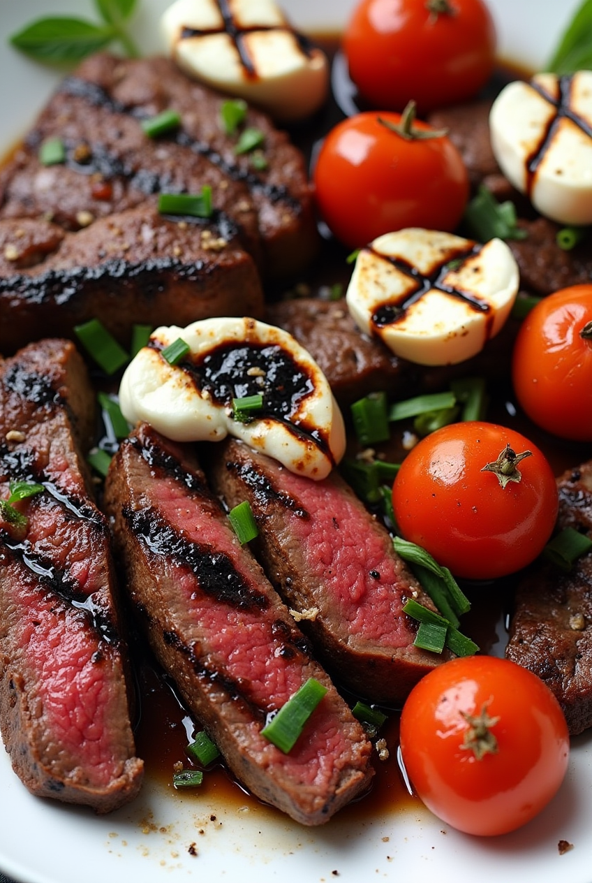 BALSAMIC GRILLED FLANK STEAK CAPRESE - Chloe's Cozy Kitchen