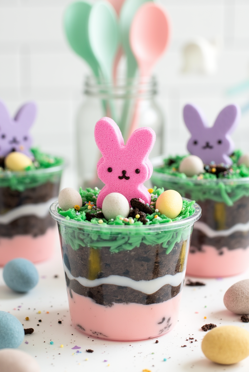 Easter Dirt Cups, The Best Easter Dessert - Chloe's Cozy Kitchen