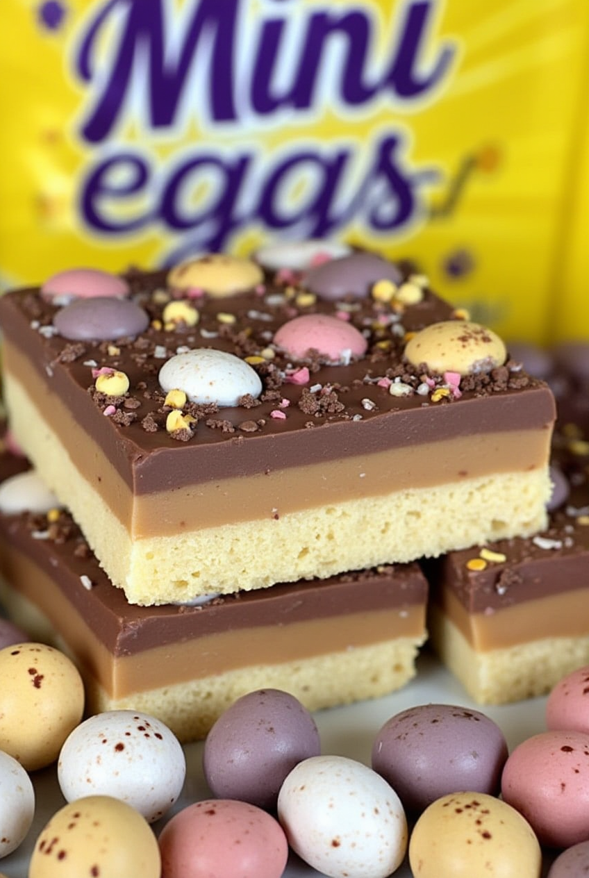 Mini Egg Millionaire Shortbread, Best Easter Dessert - Chloe's Cozy Kitchen