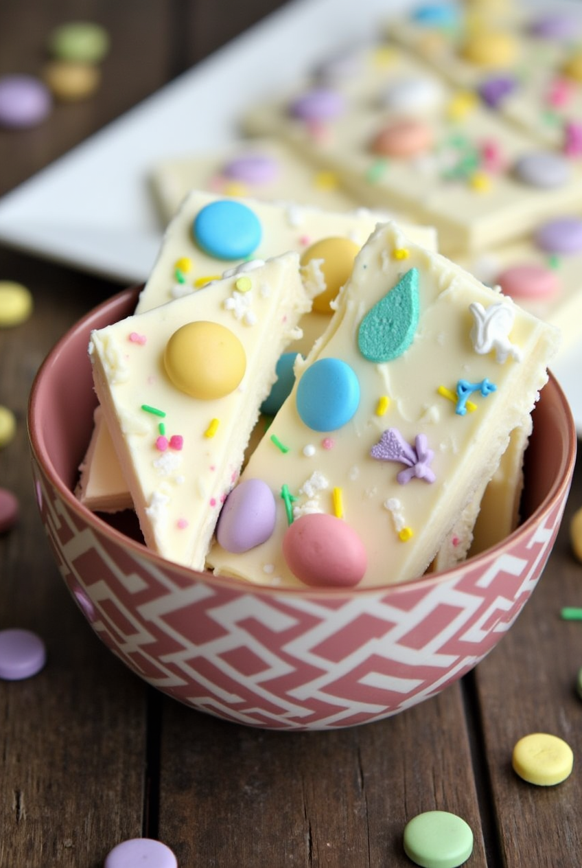 Easy White Chocolate Easter Bark - Chloe's Cozy Kitchen