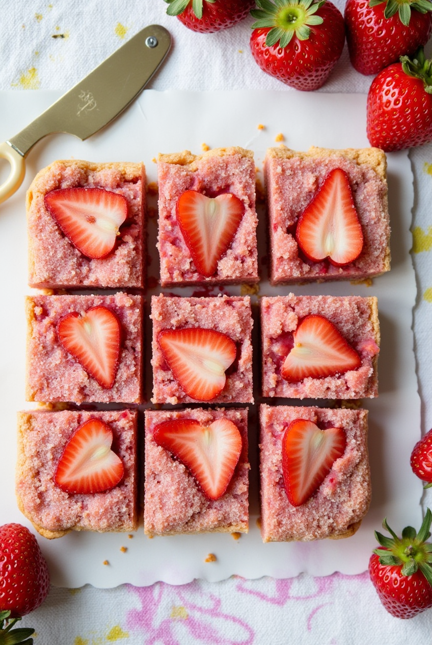 Easy Strawberry Rhubarb Shortbread Bars - Chloe's Cozy Kitchen